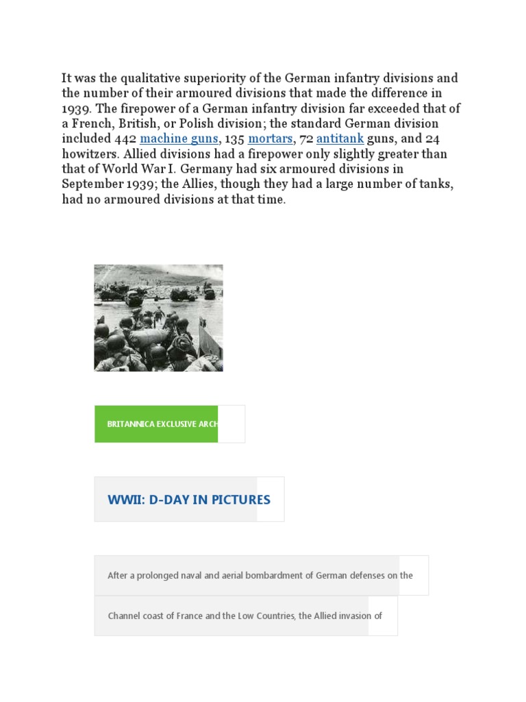 It Was The Qualitative Superiority of The German Infantry Divisions and ...