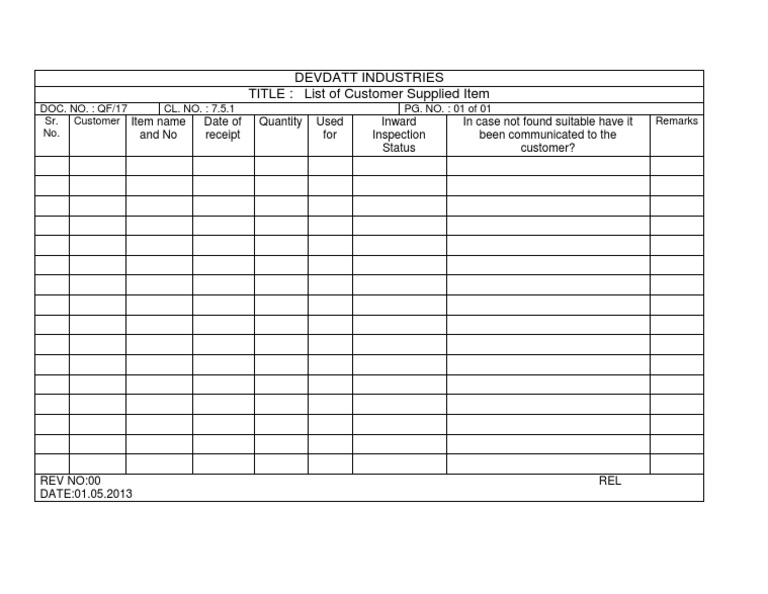 Customer Property Register PDF | PDF