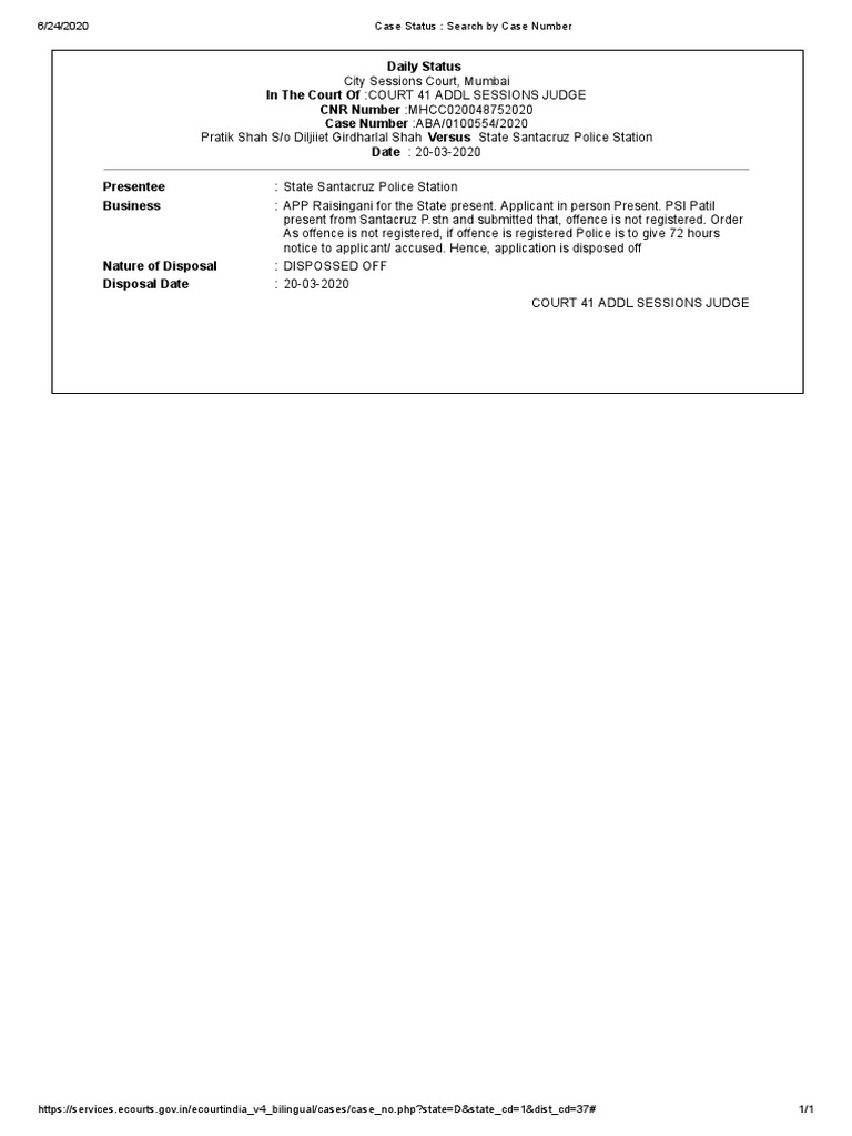 Court Order - Search by Case Number | PDF | Law