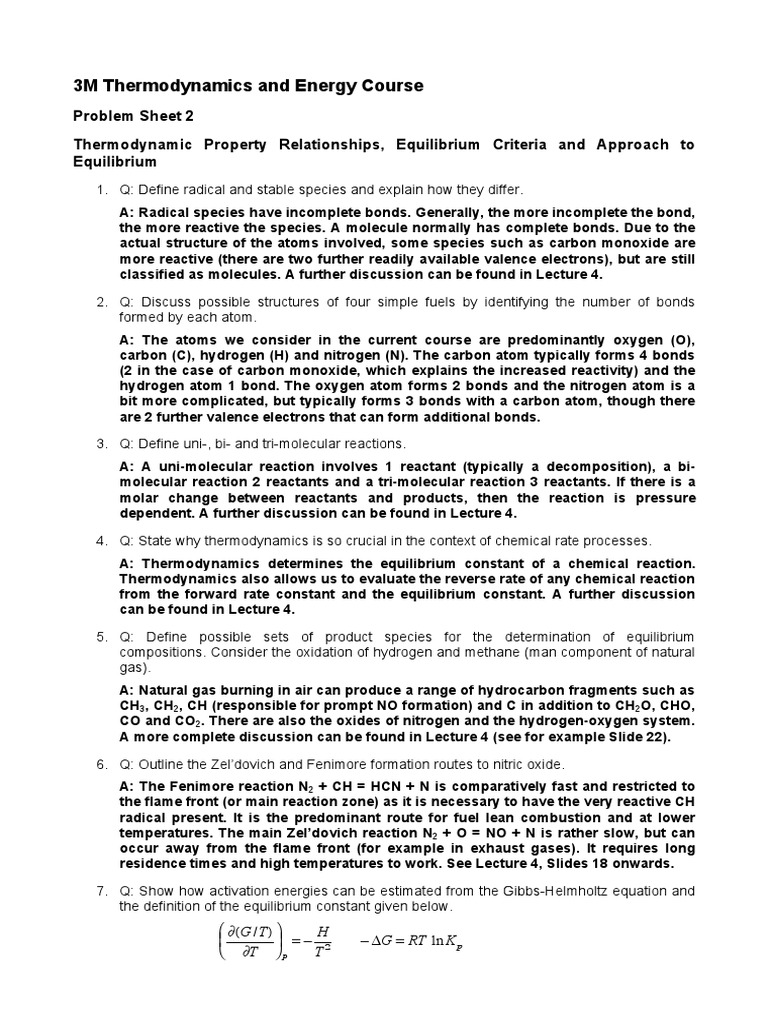 PS2 Solutions2014 PDF | PDF | Reactivity (Chemistry) | Chemical Reactions