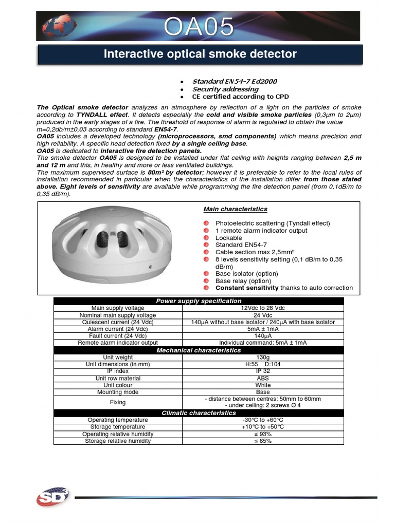 Interactive Optical Smoke Detector: Standard EN54-7 Ed2000 Security ...