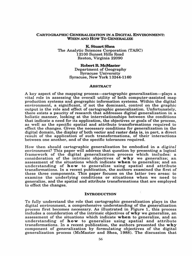 Cartographic Generalization In A Digital Environment When And How To Generalize Pdf Map