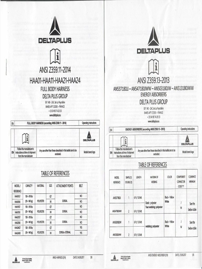 Delta Plus - Harness PDF | PDF