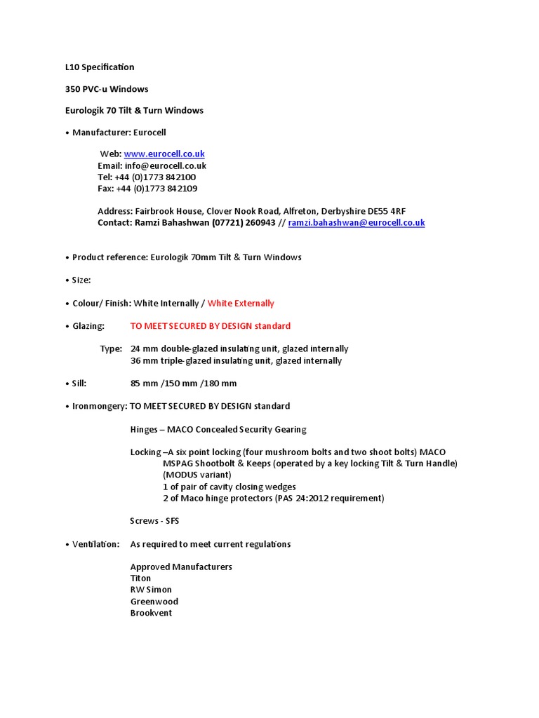 Eurologik 70 Windows Specs | PDF | Computers