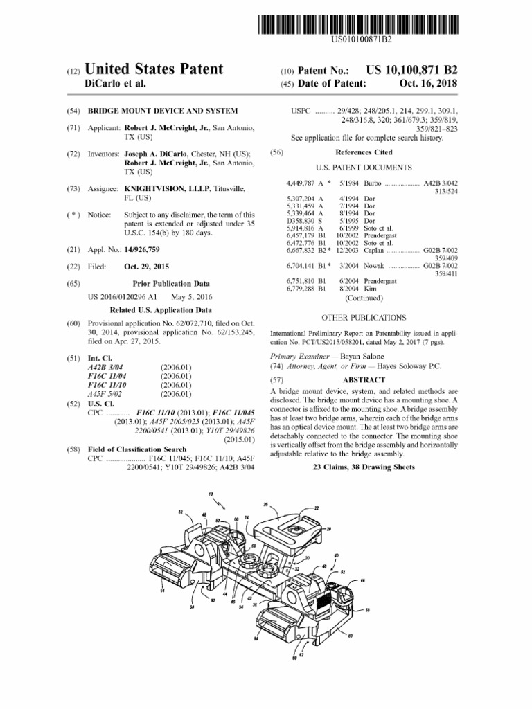 United States Patent: (10) Patent No .: US 10, 100, 871 B2 | PDF ...