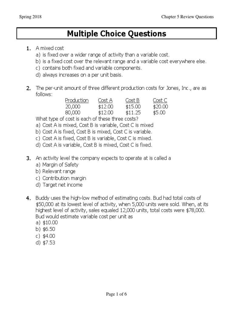 Chapter 5 Questions PDF | PDF | Financial Accounting | Market (Economics)