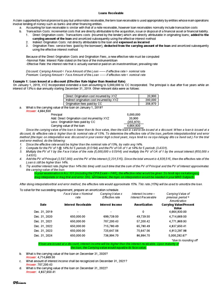 Understanding Loan Receivables Accounting | PDF | Factoring (Finance ...