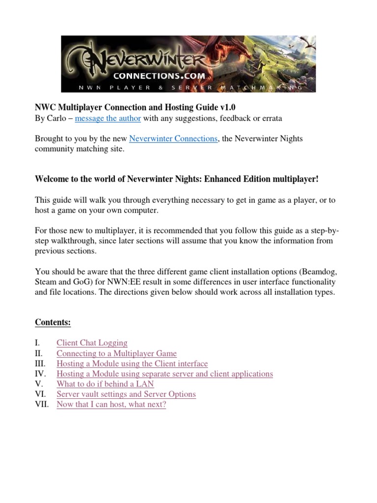 NWC Multiplayer Connection and Hosting Guide v1 1 PDF | PDF | Computer ...