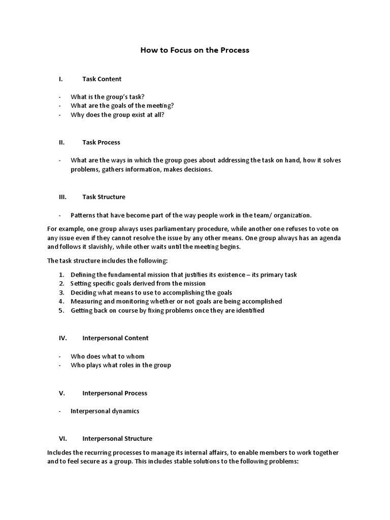 How To Focus On The Process | PDF