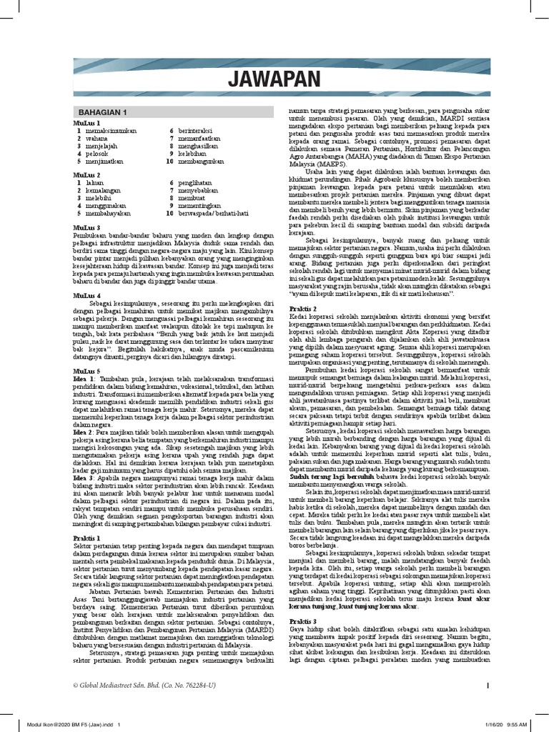Modul Ikon@2020 BM F5 (Jaw) | PDF | Bisnis