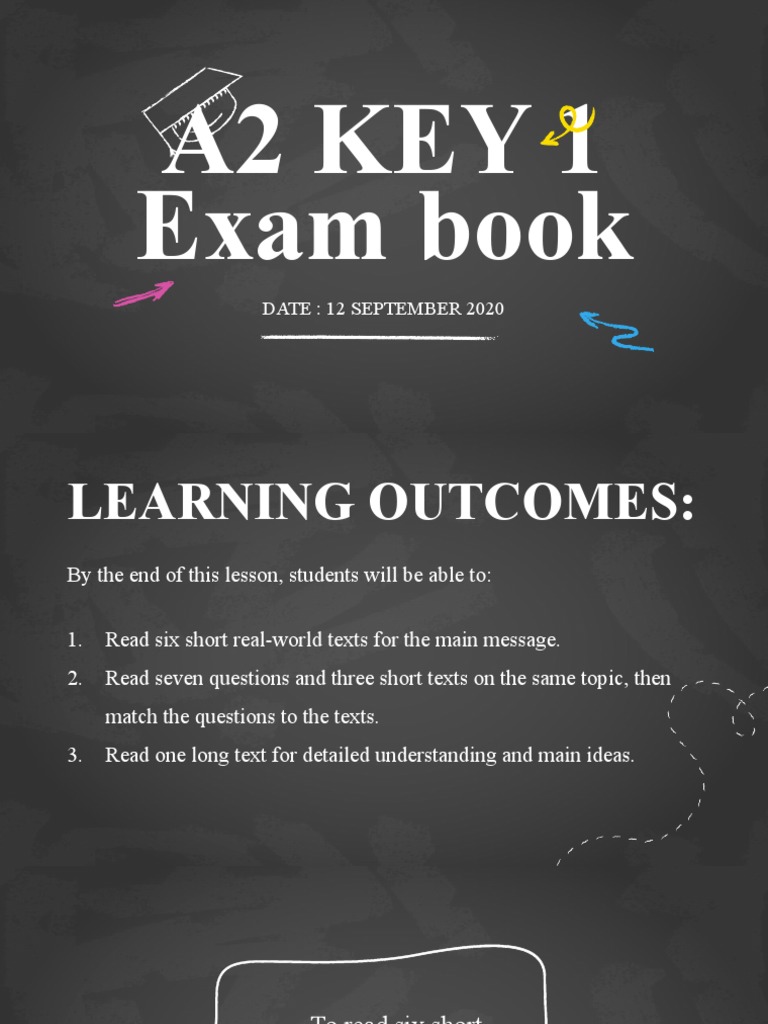 A2 Key 1 Exam Book: Date: 12 September 2020 | PDF