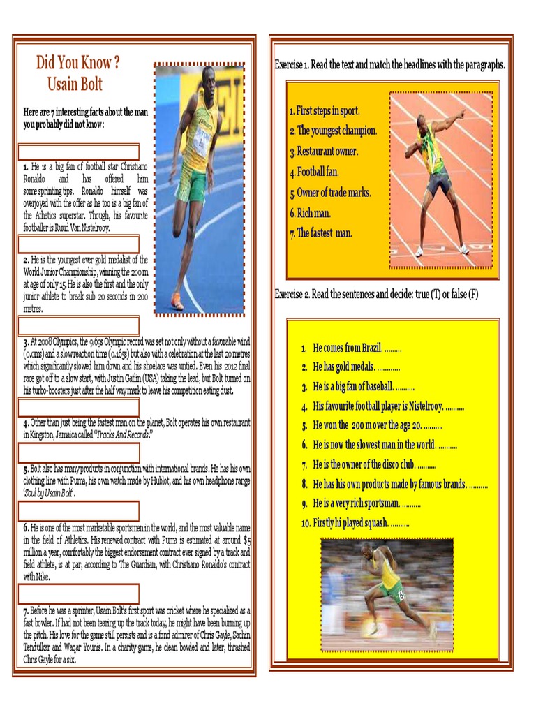 Usain Bolt PDF | PDF | Sport Of Athletics | Sports