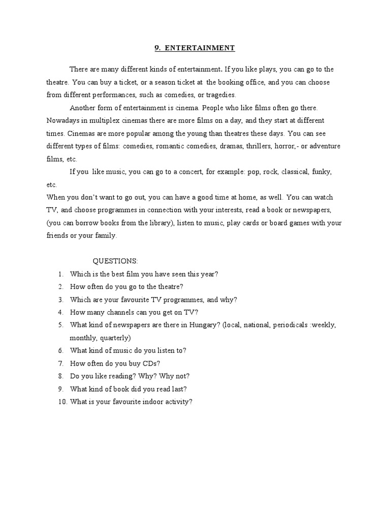 A Variety of Entertainment Options: Exploring the Many Ways to Be ...