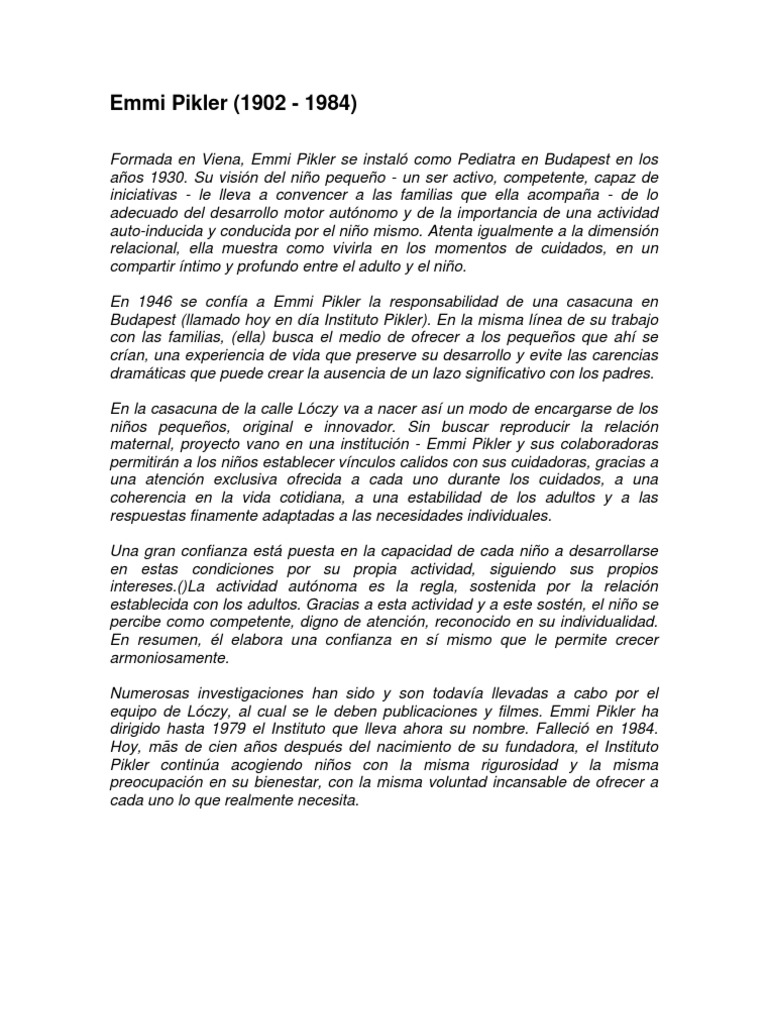Emmi Pikler | PDF