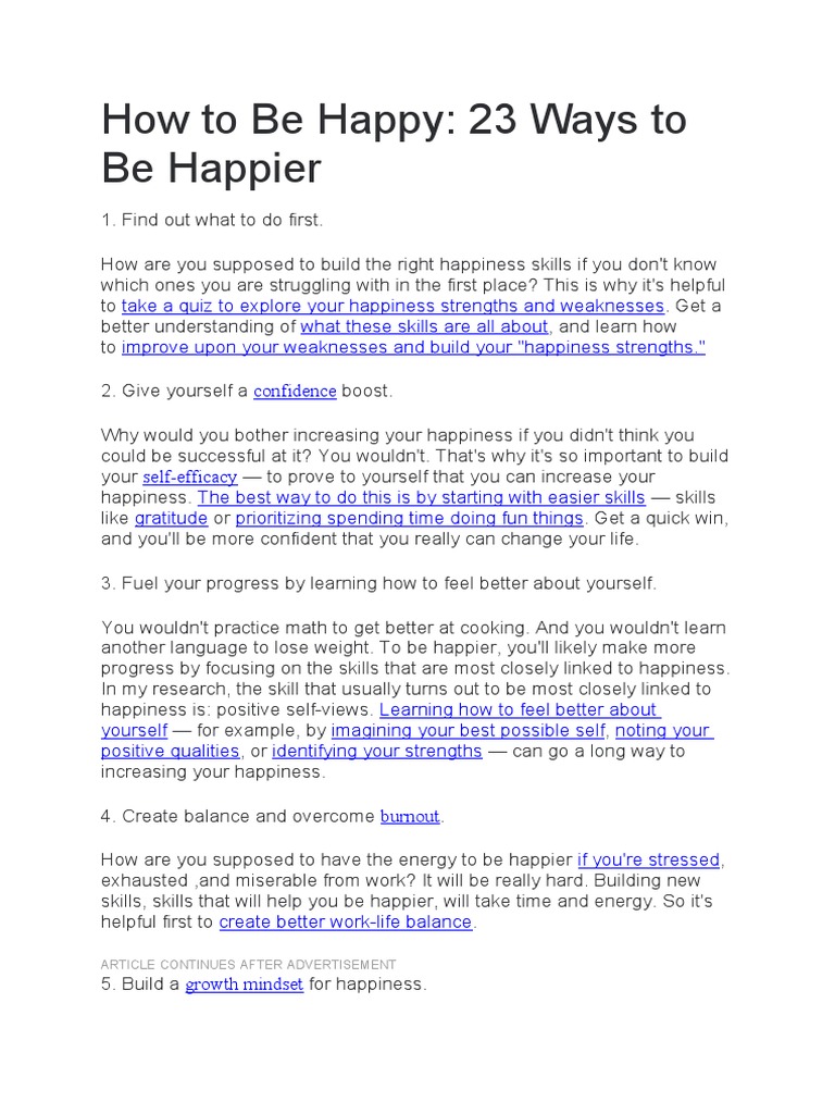 How To Be Happy | PDF | Mindset | Happiness