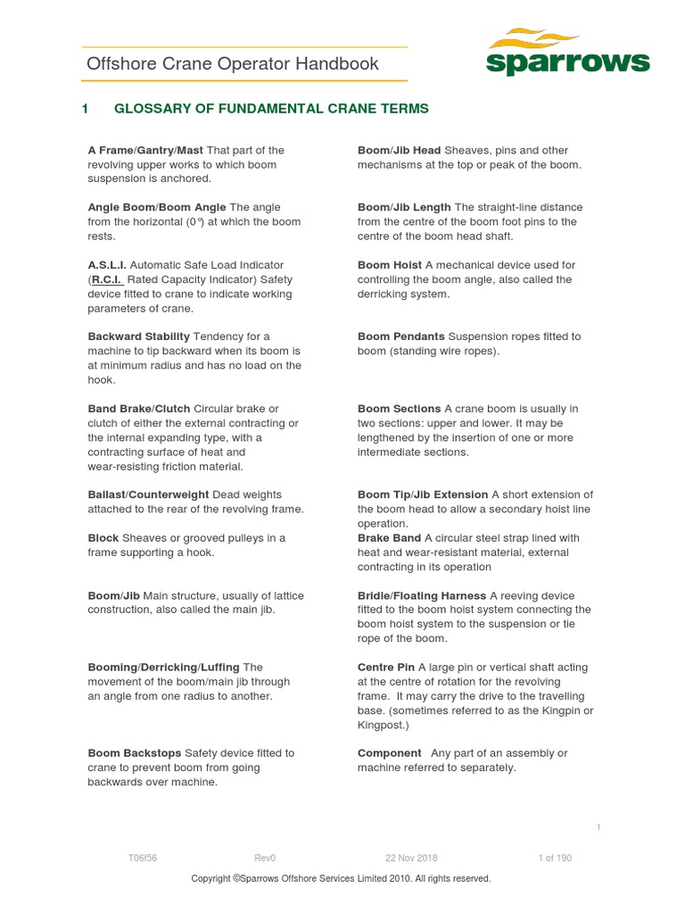 T06f56 Offshore Crane Operator Handbook | PDF | Crane (Machine ...