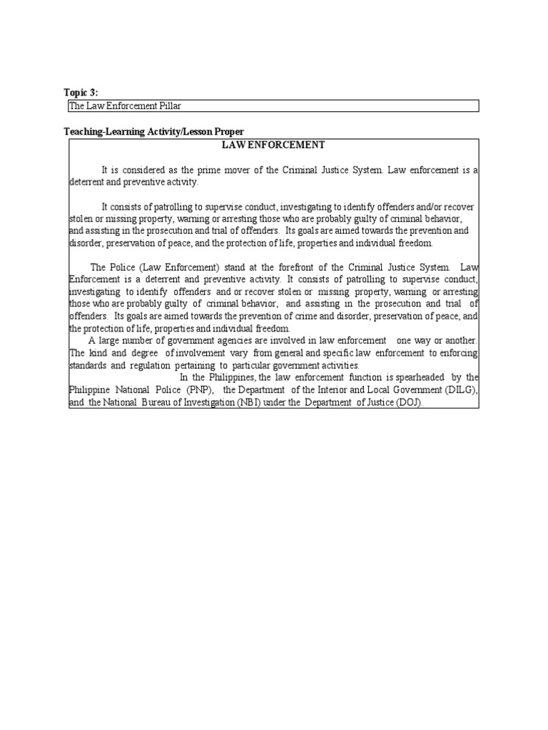 Law Enforcement in the Criminal Justice System | PDF | Police | Arrest