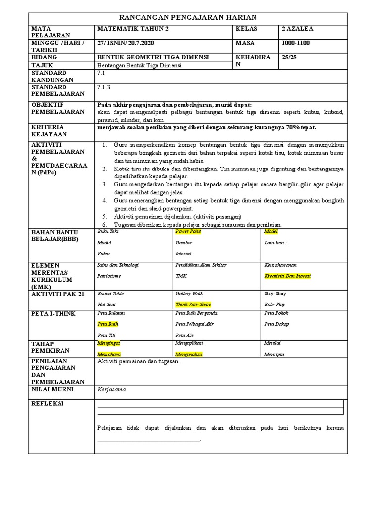Contoh RPH Pak21 | PDF