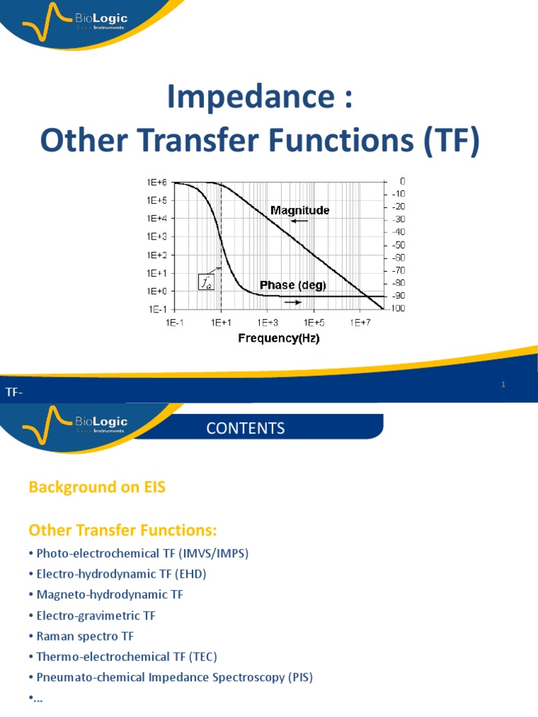 Impedance: Other Transfer Functions (TF) | PDF | Electrical Impedance ...