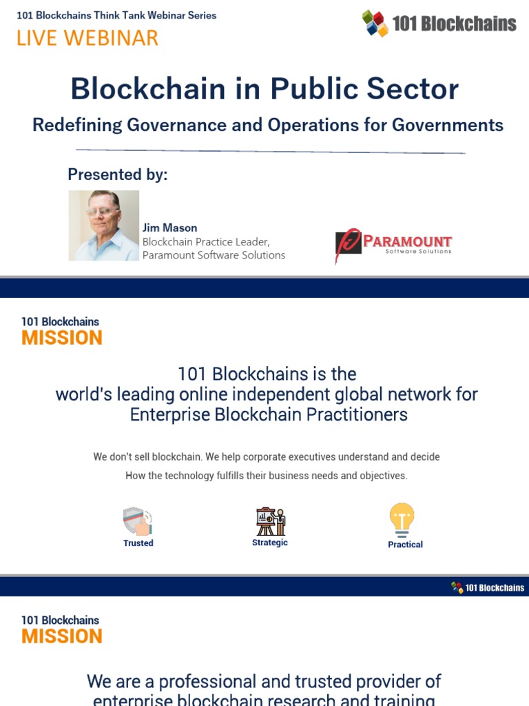 Blockchain in Public Sector: Live Webinar | PDF | Governance | Supply Chain