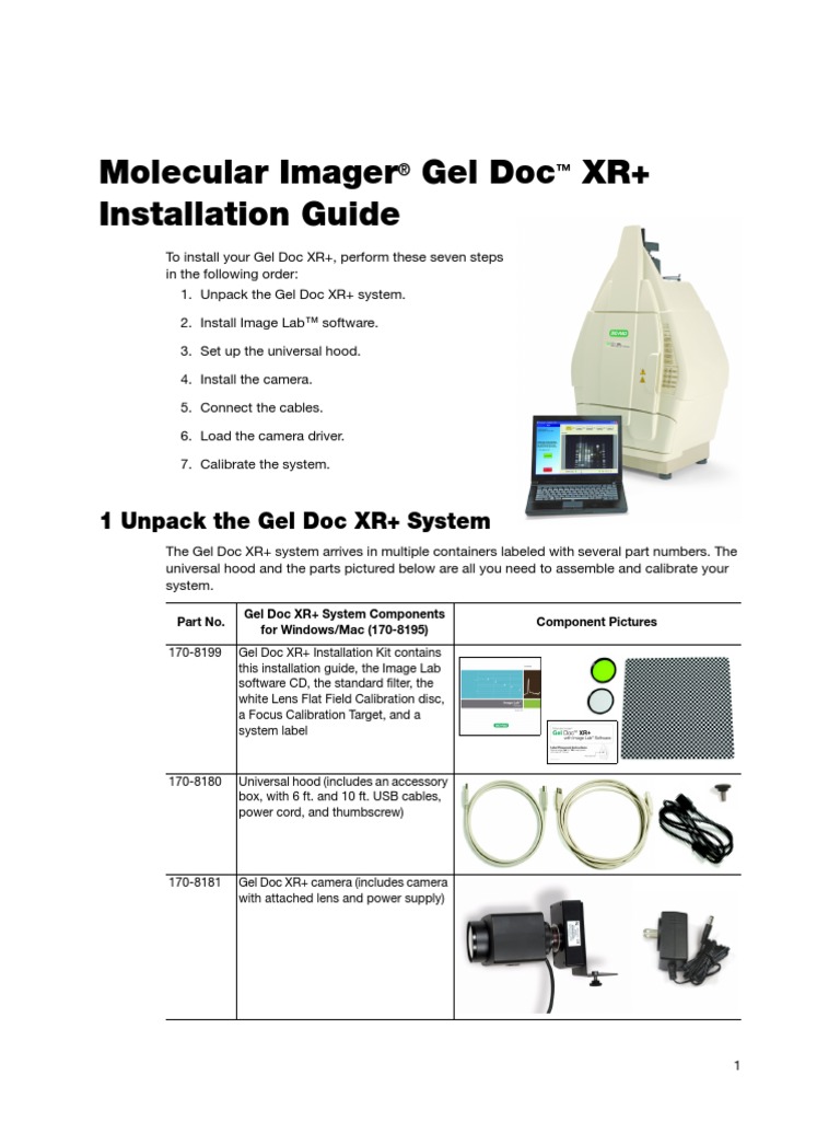 Molecular Imager Gel Doc XR+ Installation Guide | PDF | Icon (Computing ...