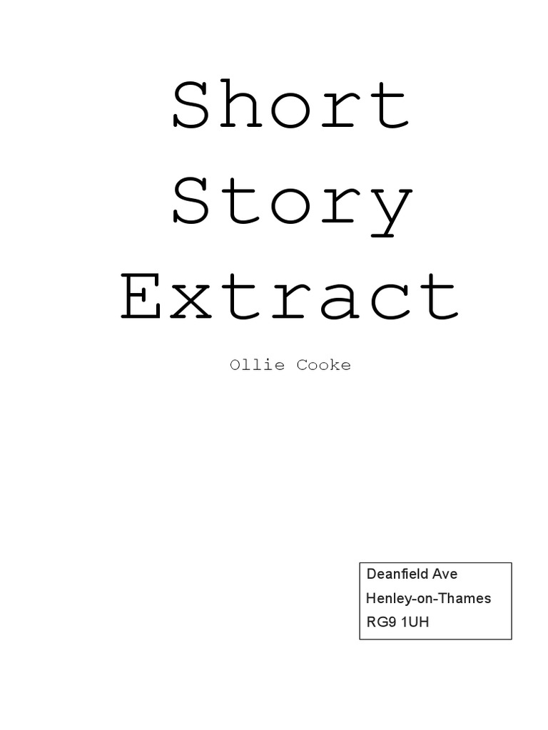 Short Story Extract Script | PDF