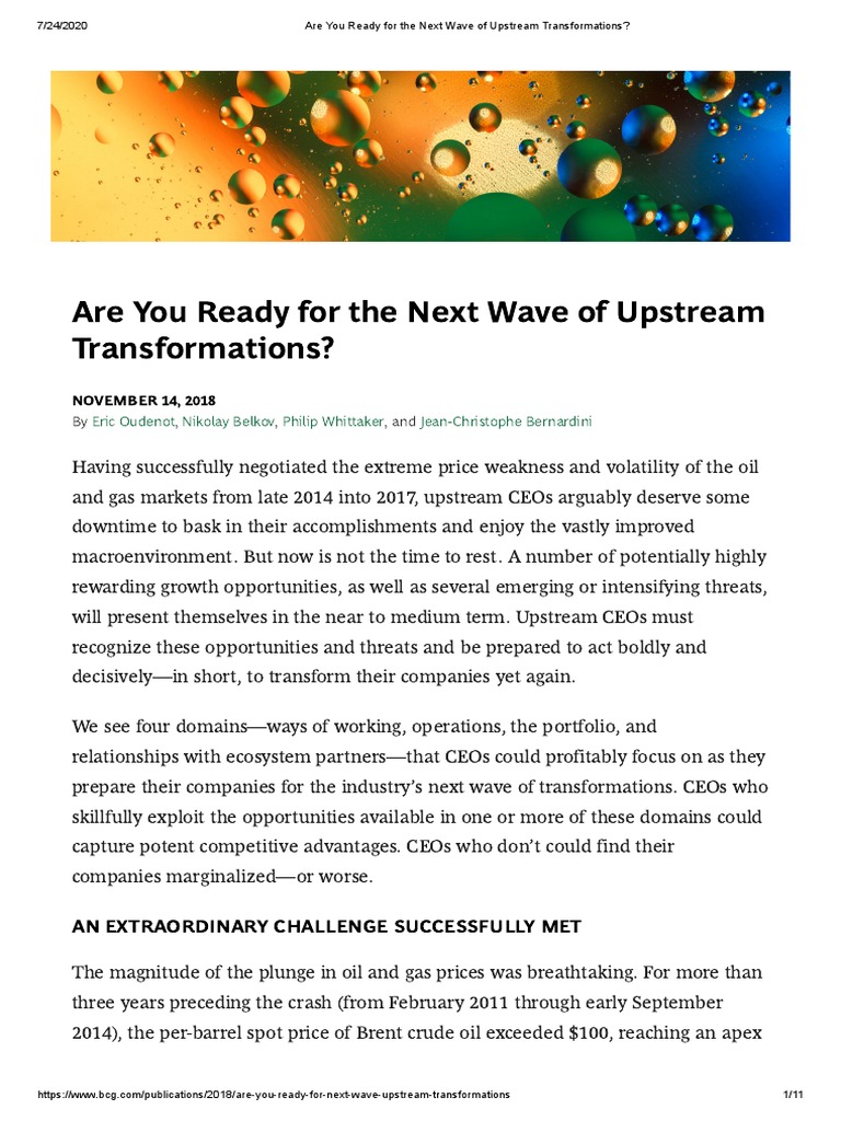 Are You Ready For The Next Wave of Upstream Transformations | PDF ...