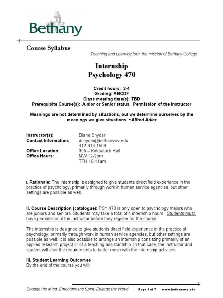 Internship Syllabus | Download Free PDF | Confidentiality | Internship