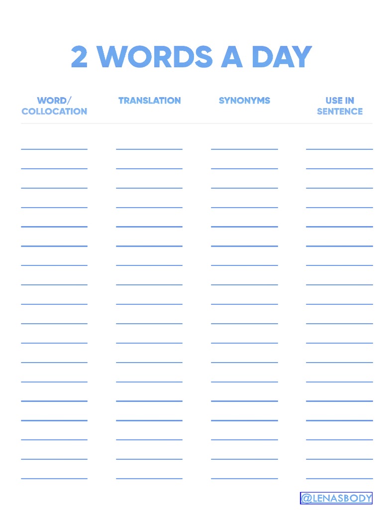 2 Words A Day PDF | PDF | Wellness