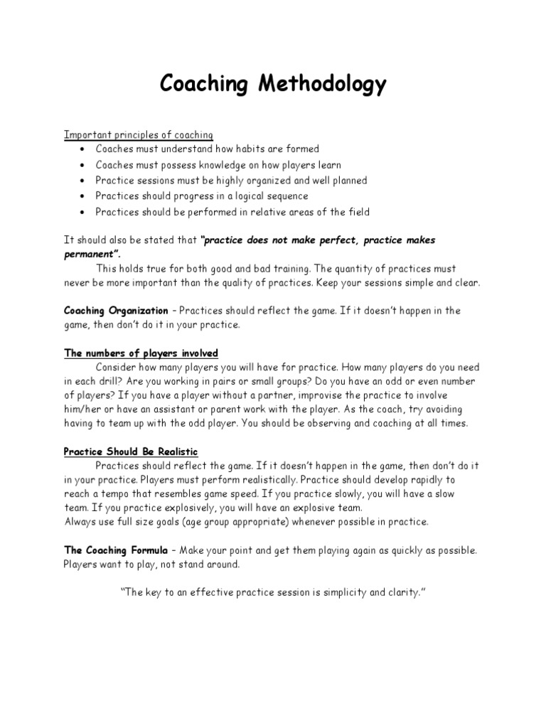 Effective Coaching Methodology Guide | PDF | Habits | Behavioural Sciences