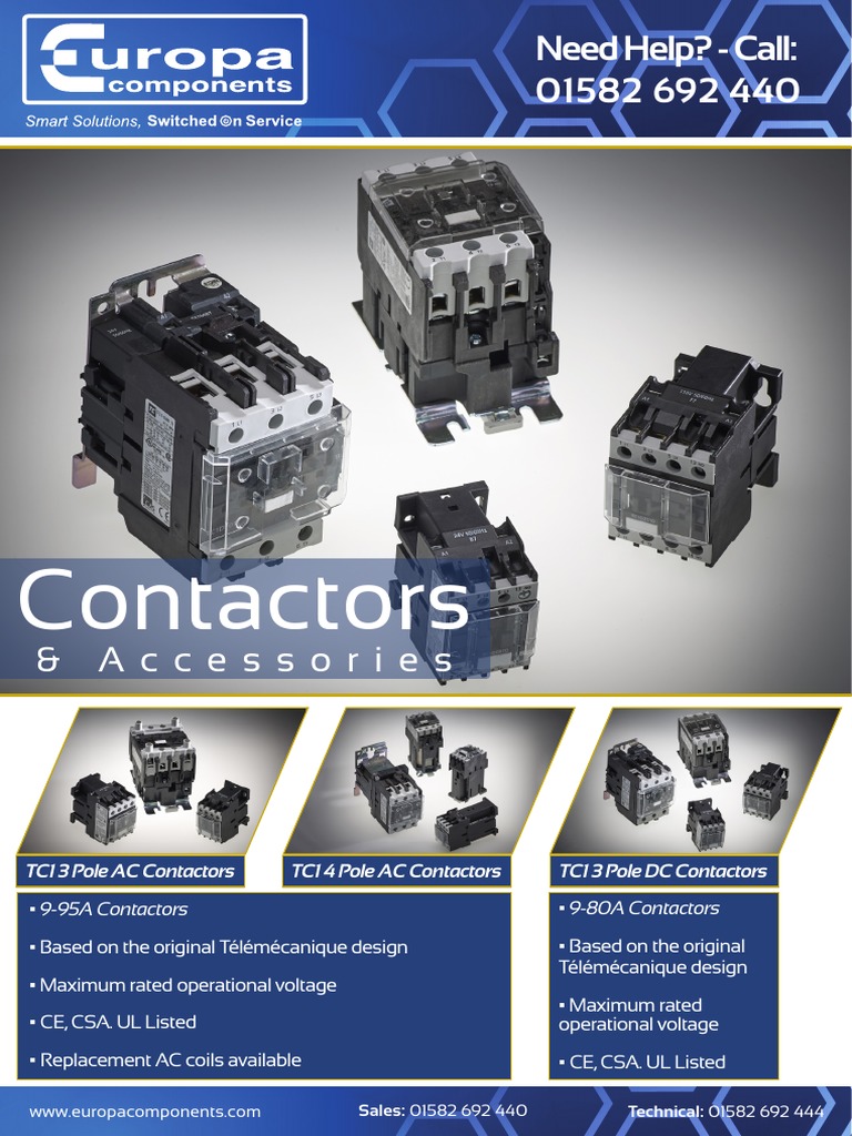 AC Contactors and Accessories Guide | PDF | Electromagnetism | Equipment