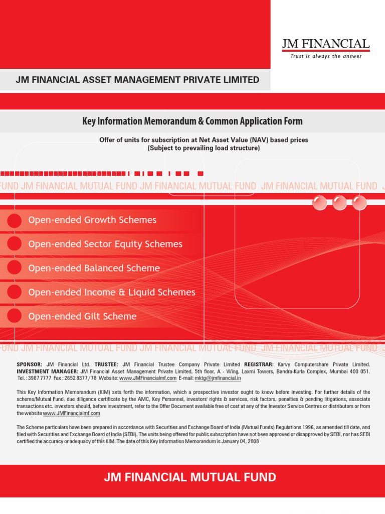 JM Financial Mutual Fund (Debt & Equity) - 042008 | PDF | Mutual Funds ...