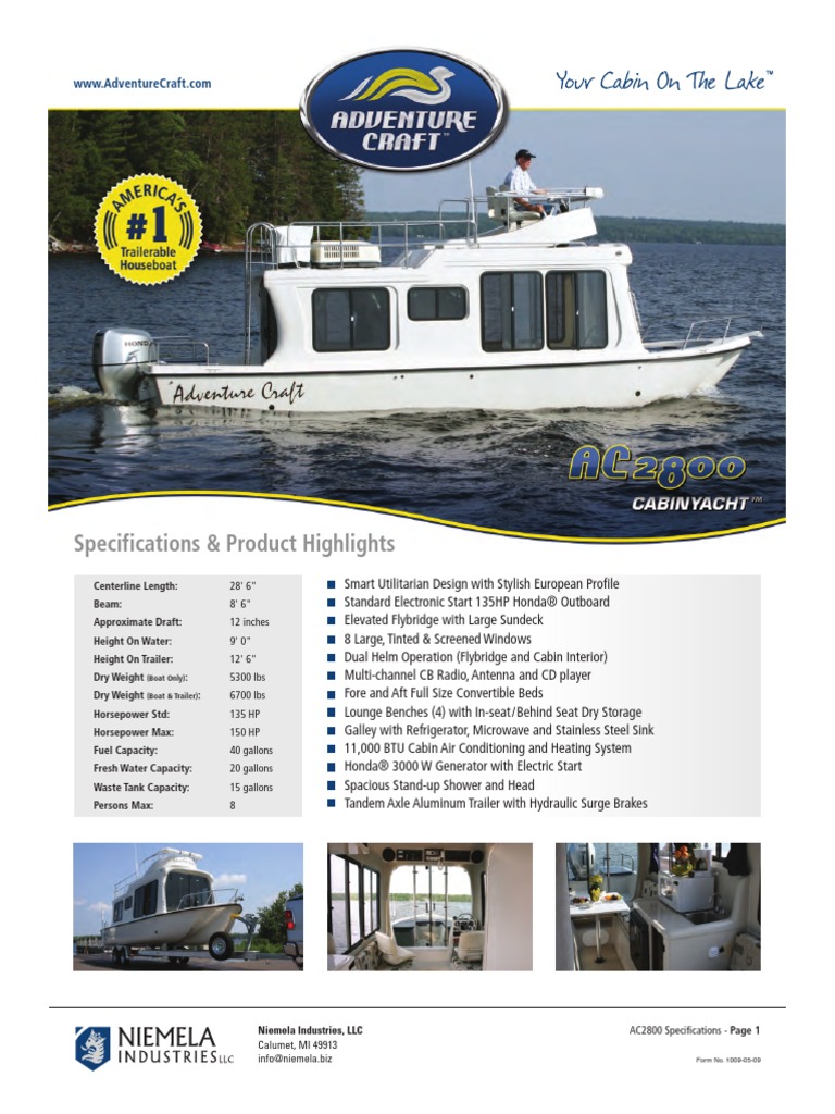 Adventure Craft AC2800 Specifications PDF | PDF | Deck (Ship) | Boats