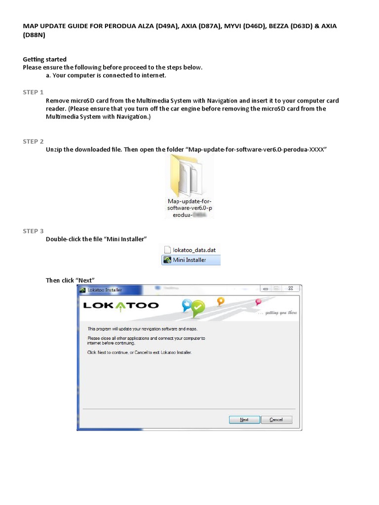 MAP UPDATE GUIDE FOR PERODUA Eng