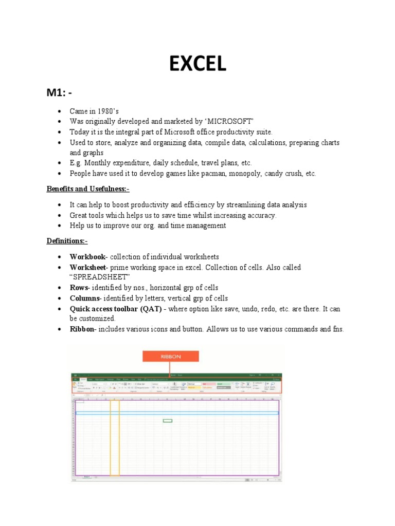 Excel: Benefits and Usefulness | PDF