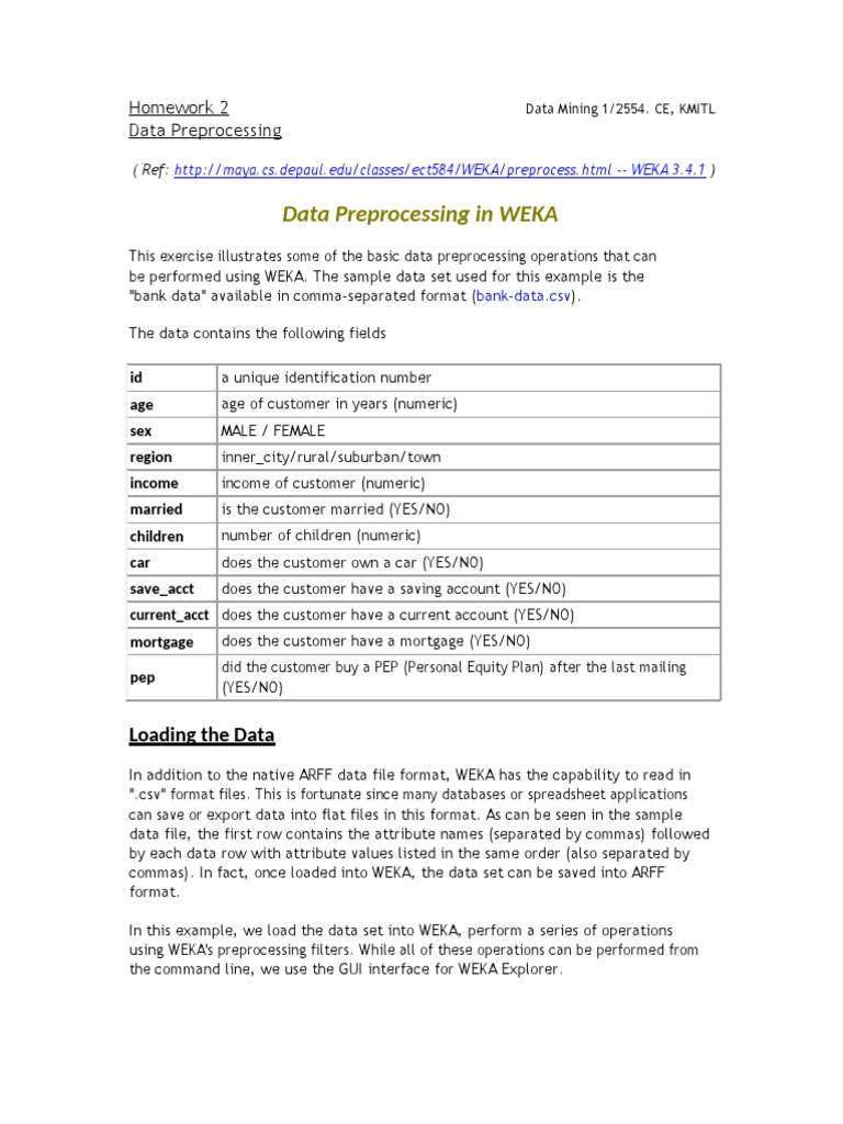 hw2 Datapreproc | PDF | Comma Separated Values | Data Management