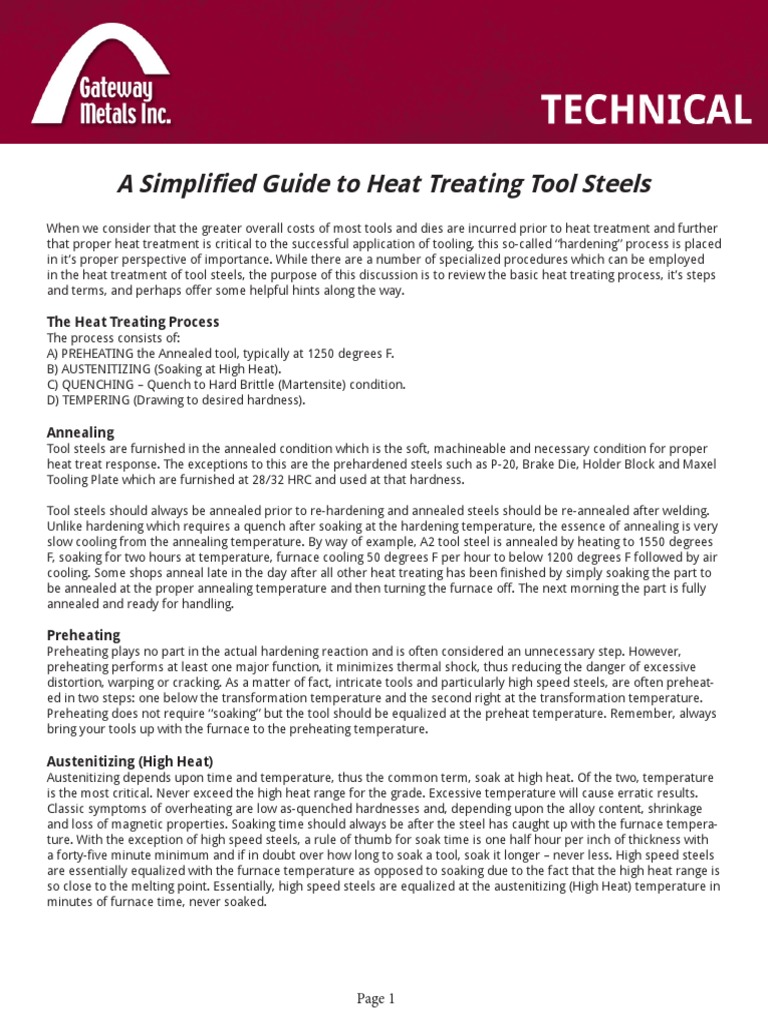 A Simplified Guide To Heat Treating Tool Steels | PDF | Heat Treating | Annealing (Metallurgy)