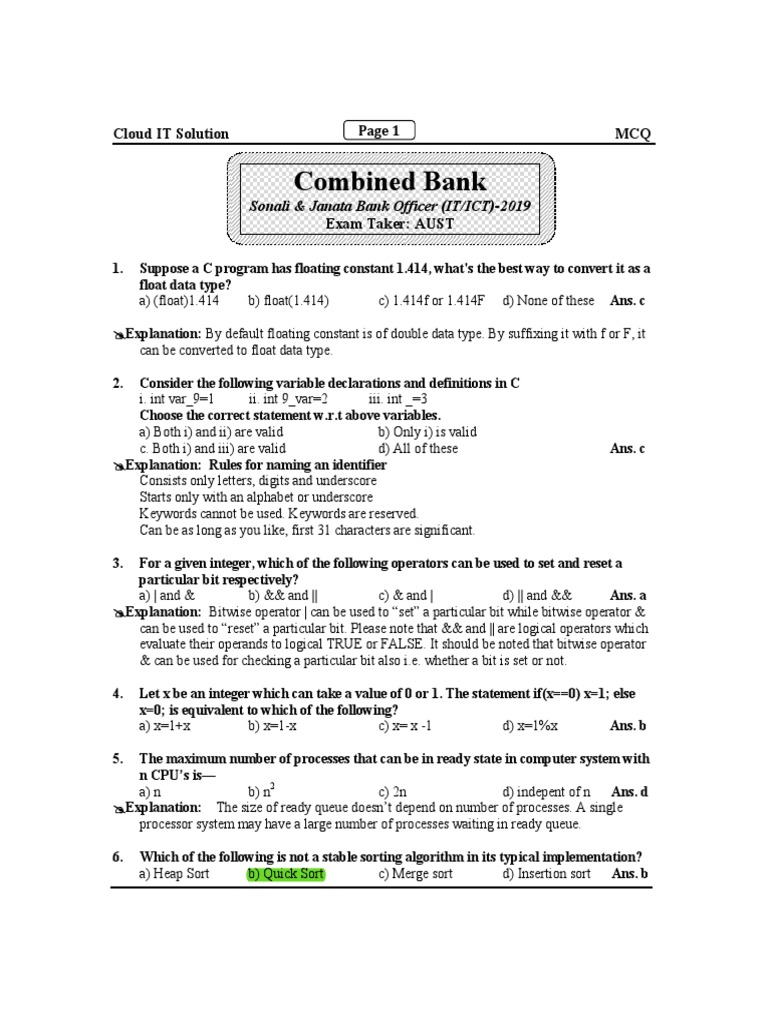 Combined Bank: Cloud IT Solution MCQ | PDF | Java Virtual Machine ...