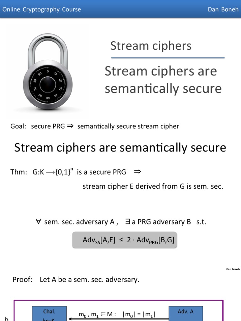 Stream Ciphers Are Seman1cally Secure | PDF | Cybercrime | Cryptography