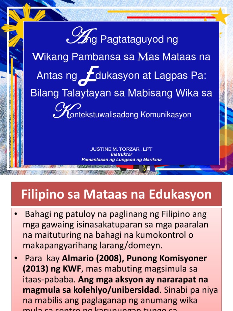 Ang Pagtataguyod NG Wikang Pambansa | PDF