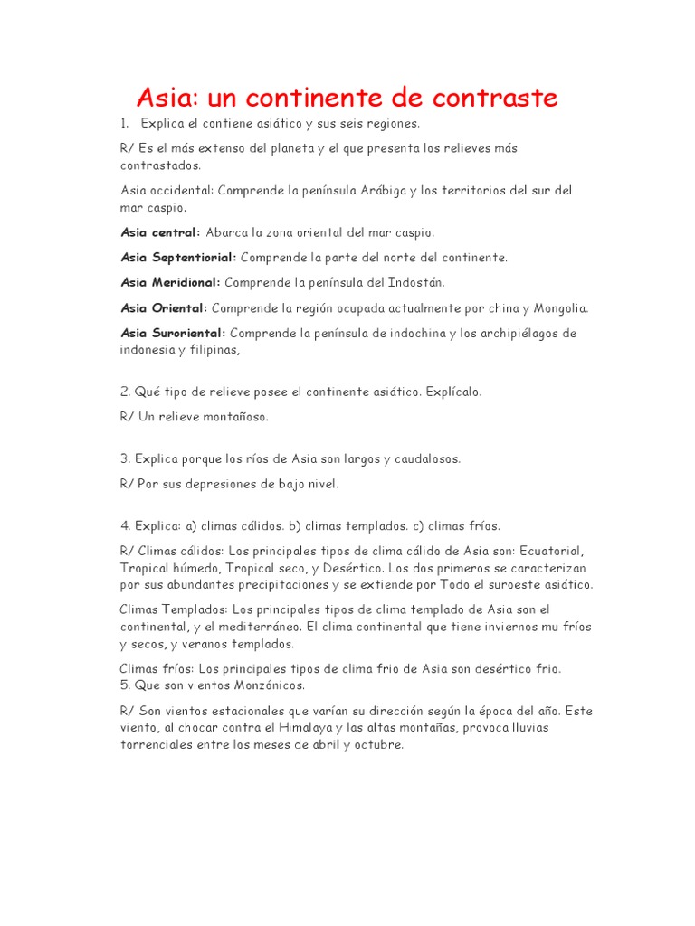Asia Un Cotinente de Contraste | PDF
