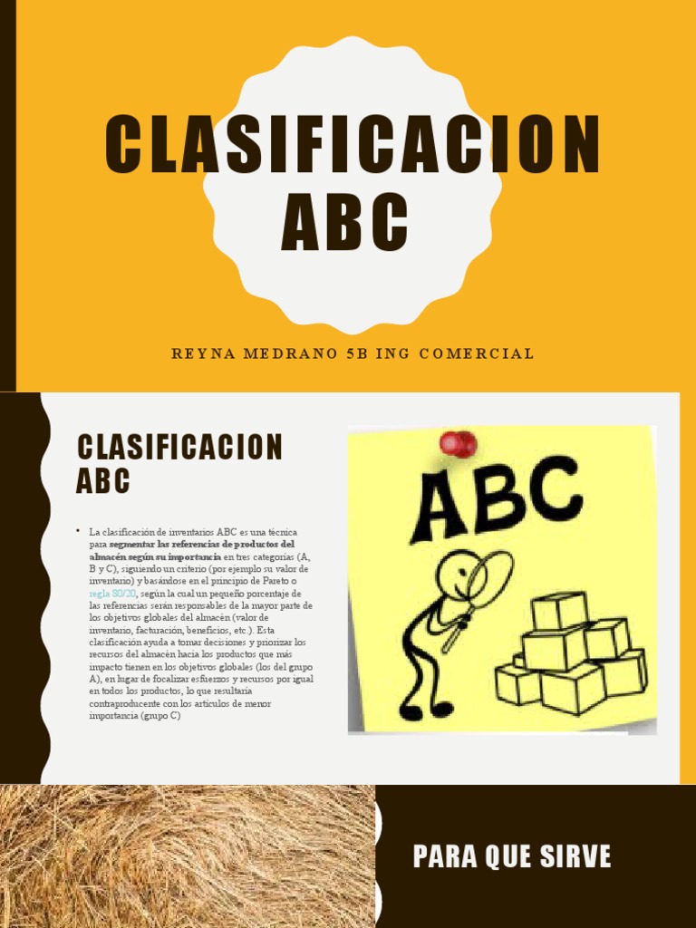 Diapositiva CLASIFICACION ABC | PDF | Inventario | Taxonomía (biología)