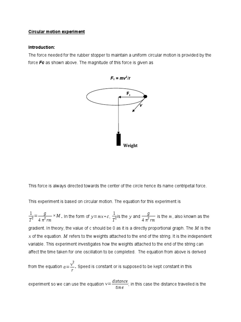 Physics Experiment Circular Motion | PDF | Observational Error | Force