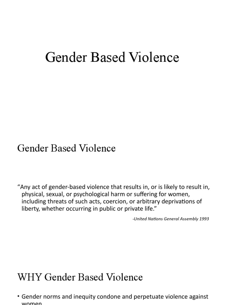 Understanding Gender-Based Violence | PDF | Domestic Violence ...