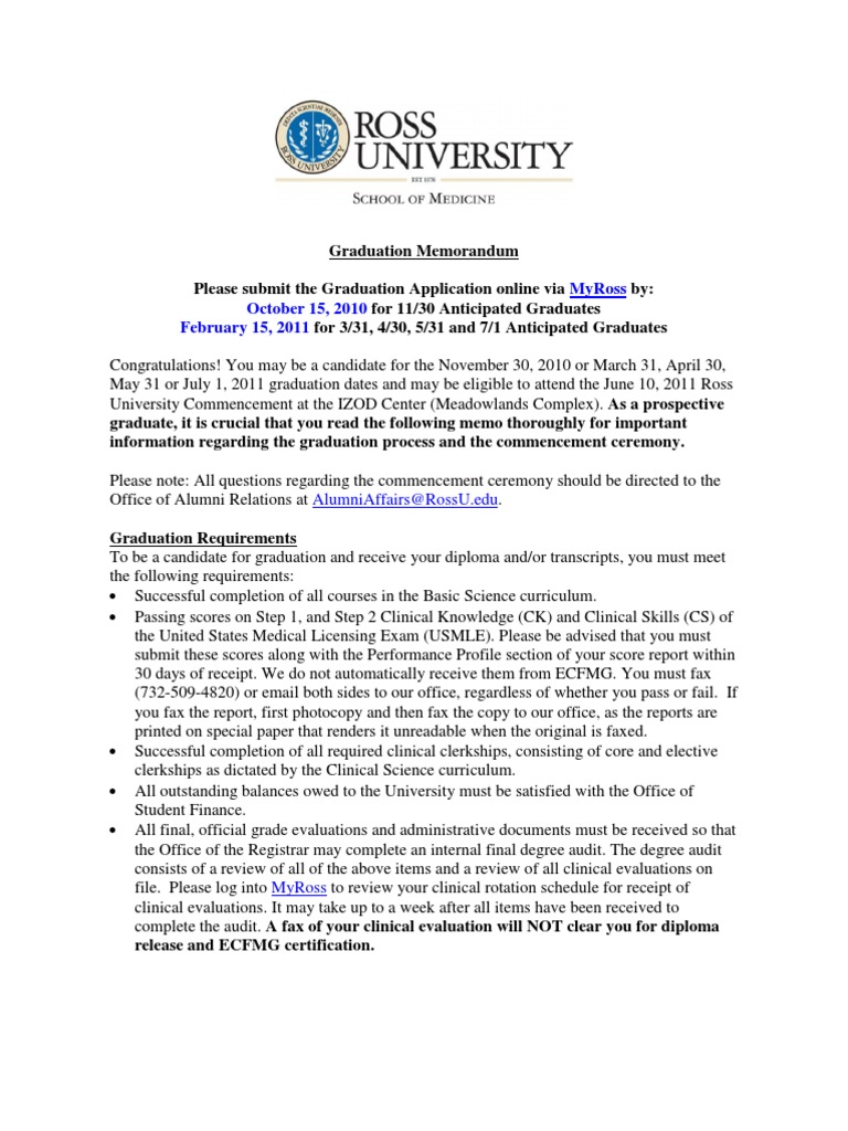 2011 Med Graduation Memo | PDF | Residency (Medicine) | United States ...