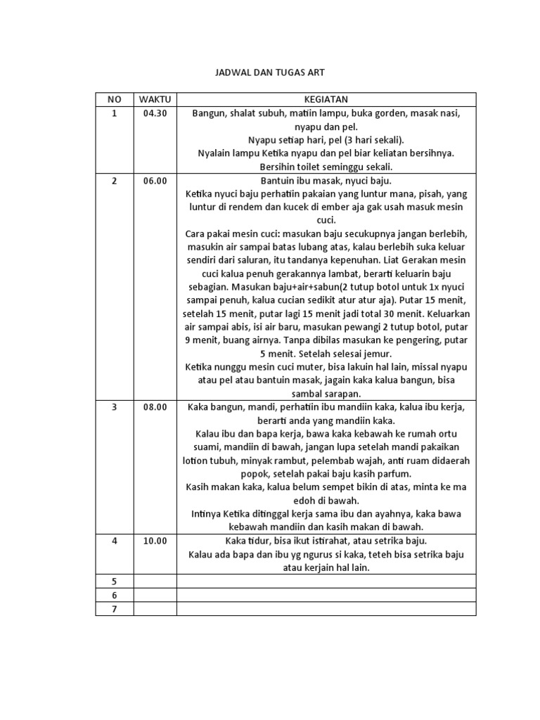 Jadwal Dan Tugas Art | PDF