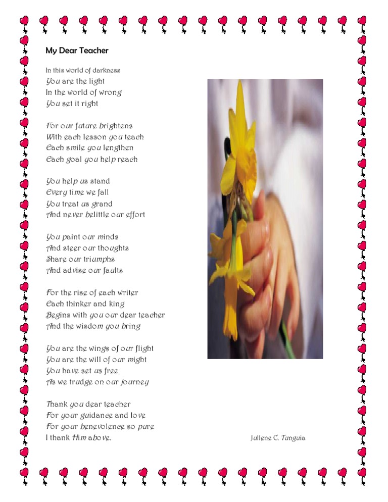 My Dear Teacher | PDF