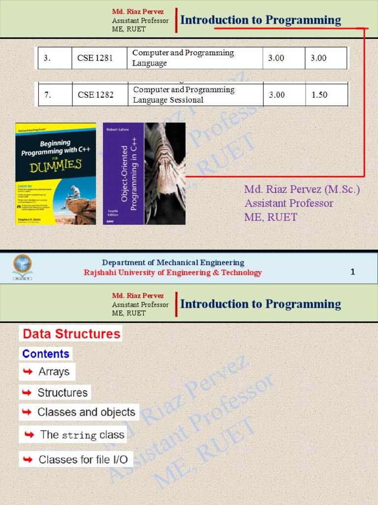 Iaz Pe Rve Z Ant PR Ofe Sso R, R UE T: Introduction To Programming ...