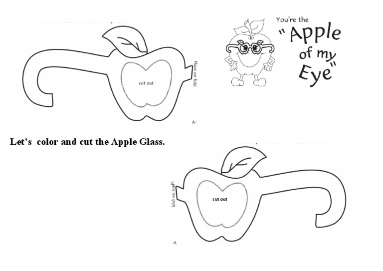Apple Glass Coloring and Cutting Guide | PDF
