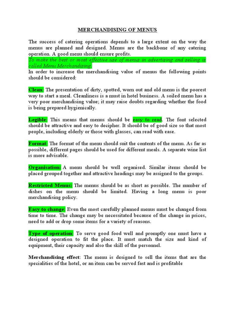 To Make The Best or Most Effective Use of Menus in Advertising and ...